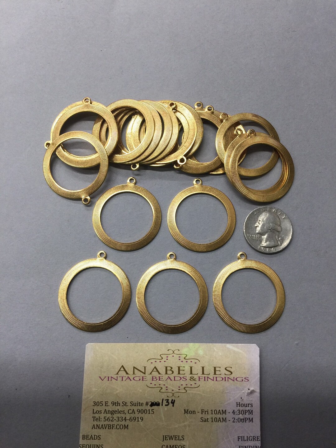 Metal Findings. NOS. 34mm. Vintage Hoop Earrings. Sold by Lots of 6 ...
