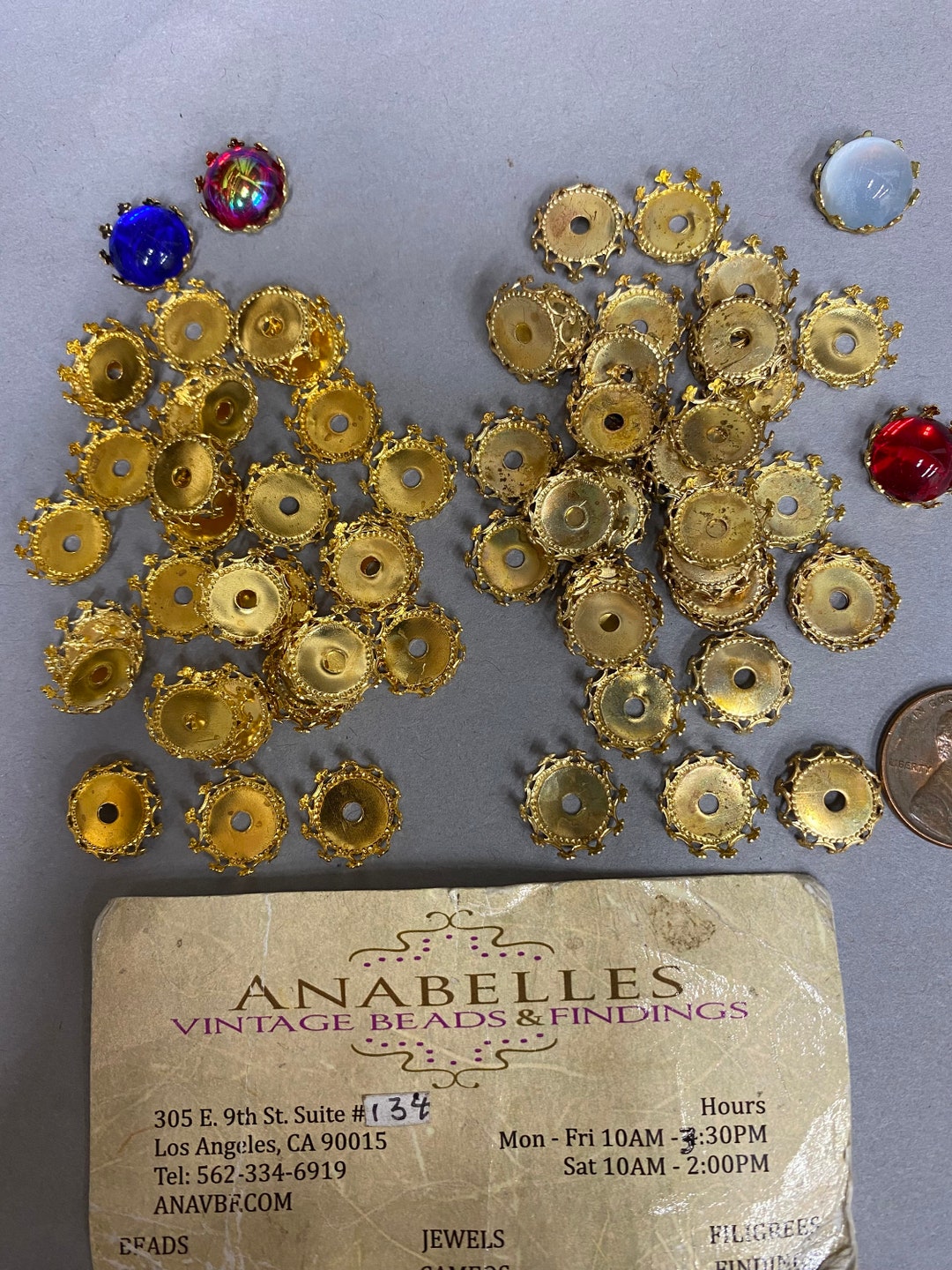 Metal Findings. NOS. 11mm. Vintage Settings. Sold by Lots of 24 Pieces ...