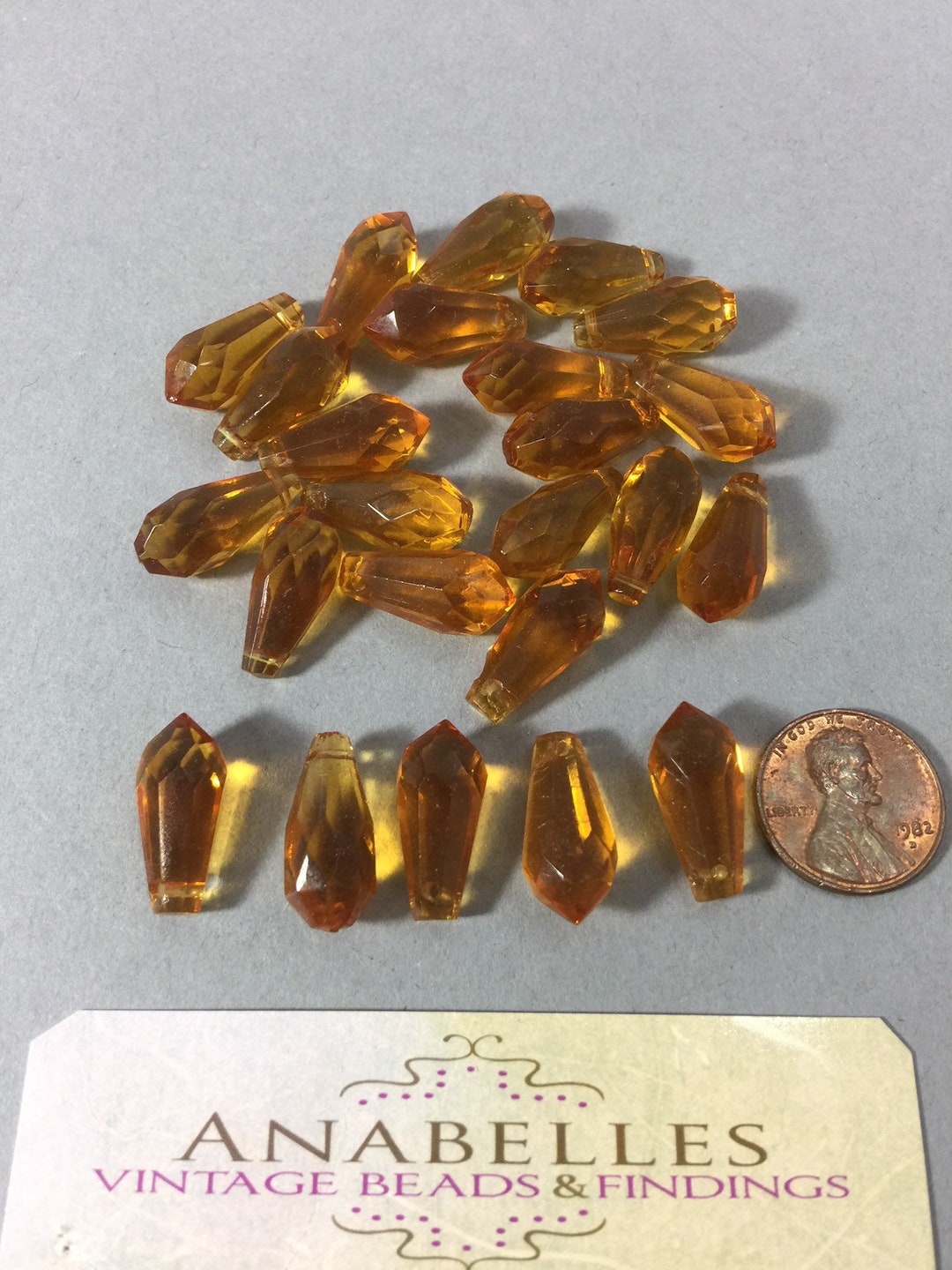 Vintage Beads. NOS. 19x9mm. Vintage Tear Drop. Sold by Lots of 12 ...