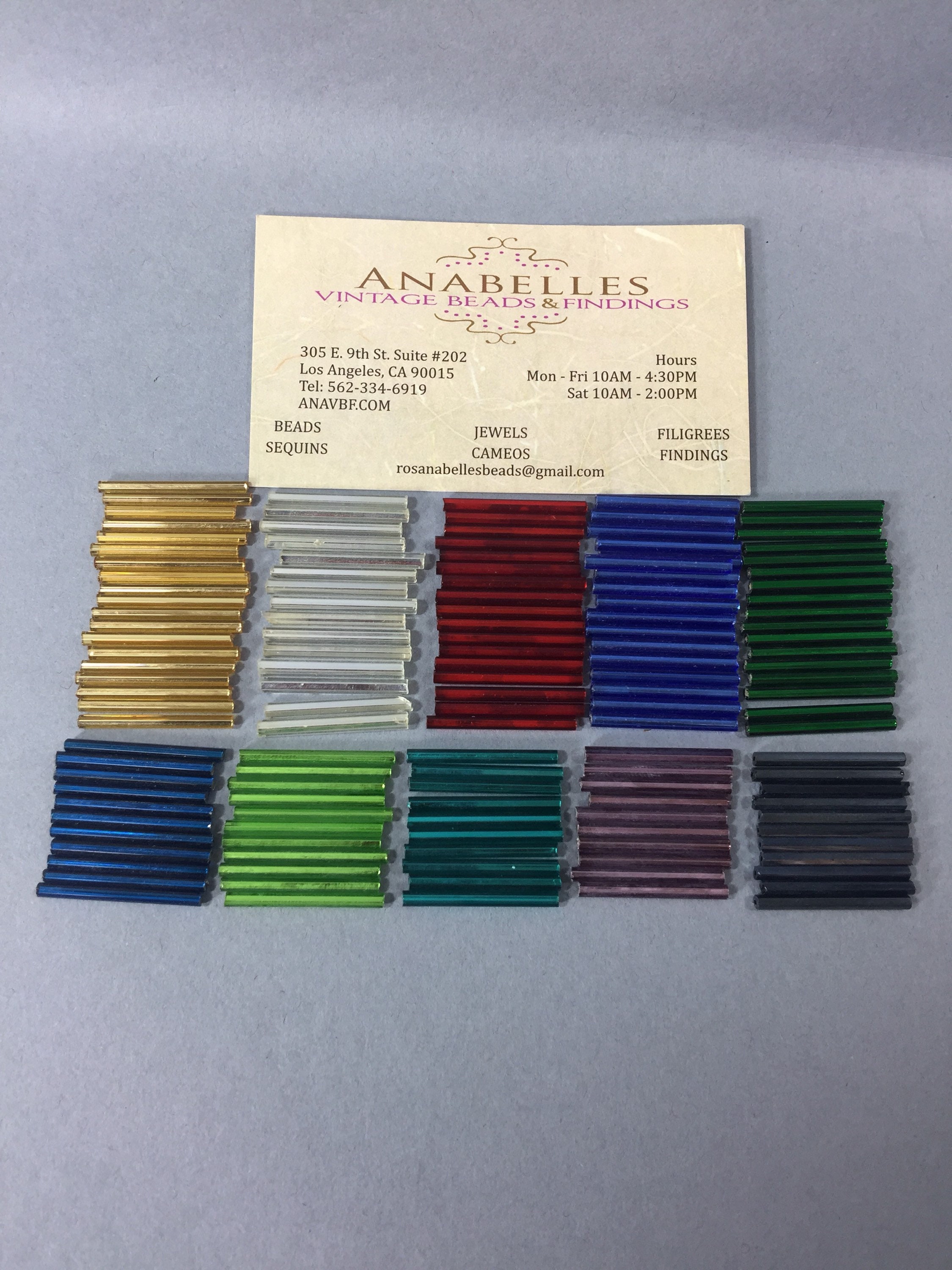 Glass Bugle Beads. NOS. 25x2.5mm Sold by Lots of 125 Pieces. (1 Ounce ...
