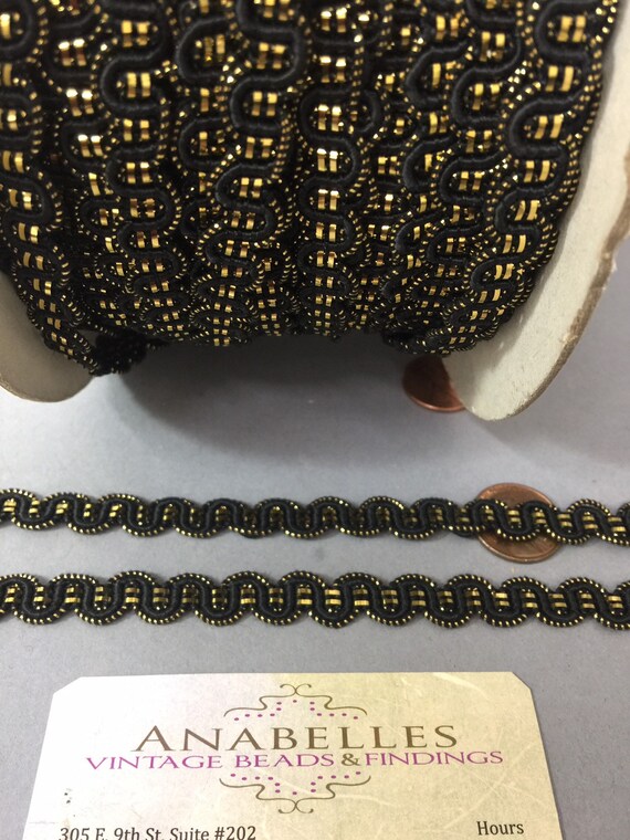 Trims. NOS. Metallic braids. 1/2 Lovely Metallic trim. | Etsy