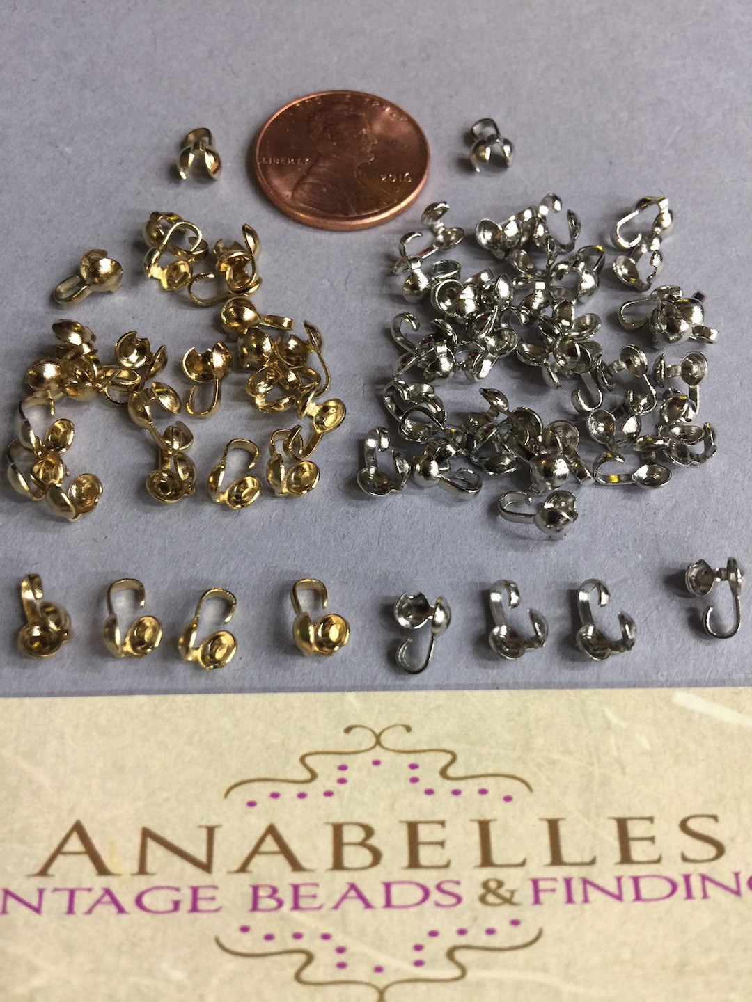 Metal Findings. NOS. Clam Shell, Bead Tips. Sold by Lots of 72 Pieces ...