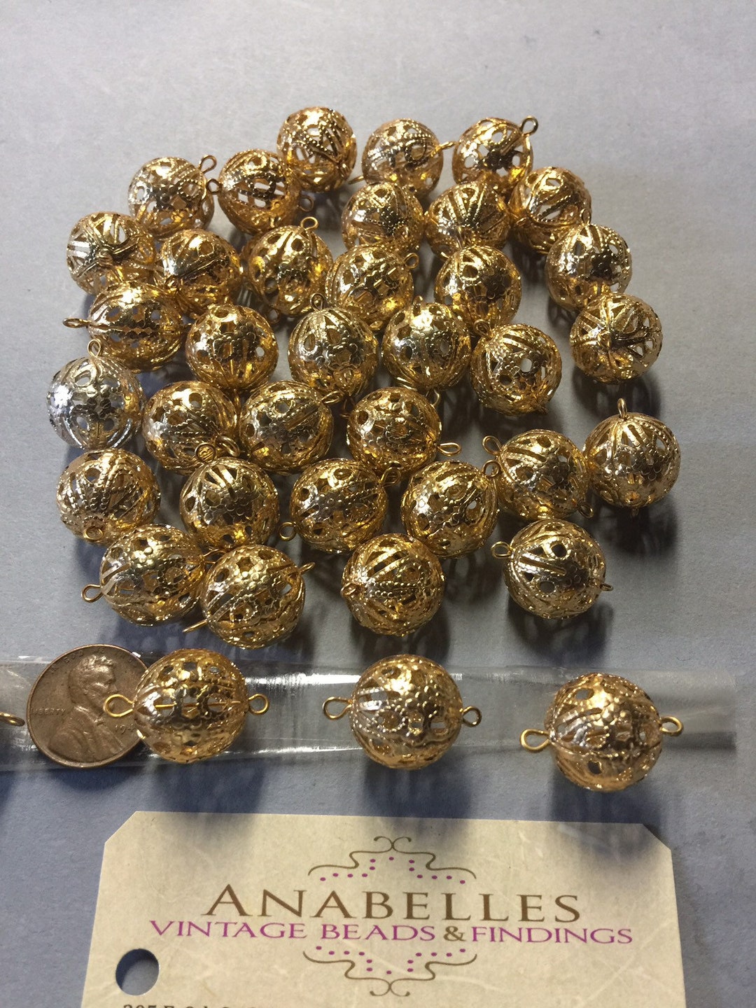 Filigree Ball, Metal Double Loop. 16mm Sold by Lots of 25 Pieces. - Etsy