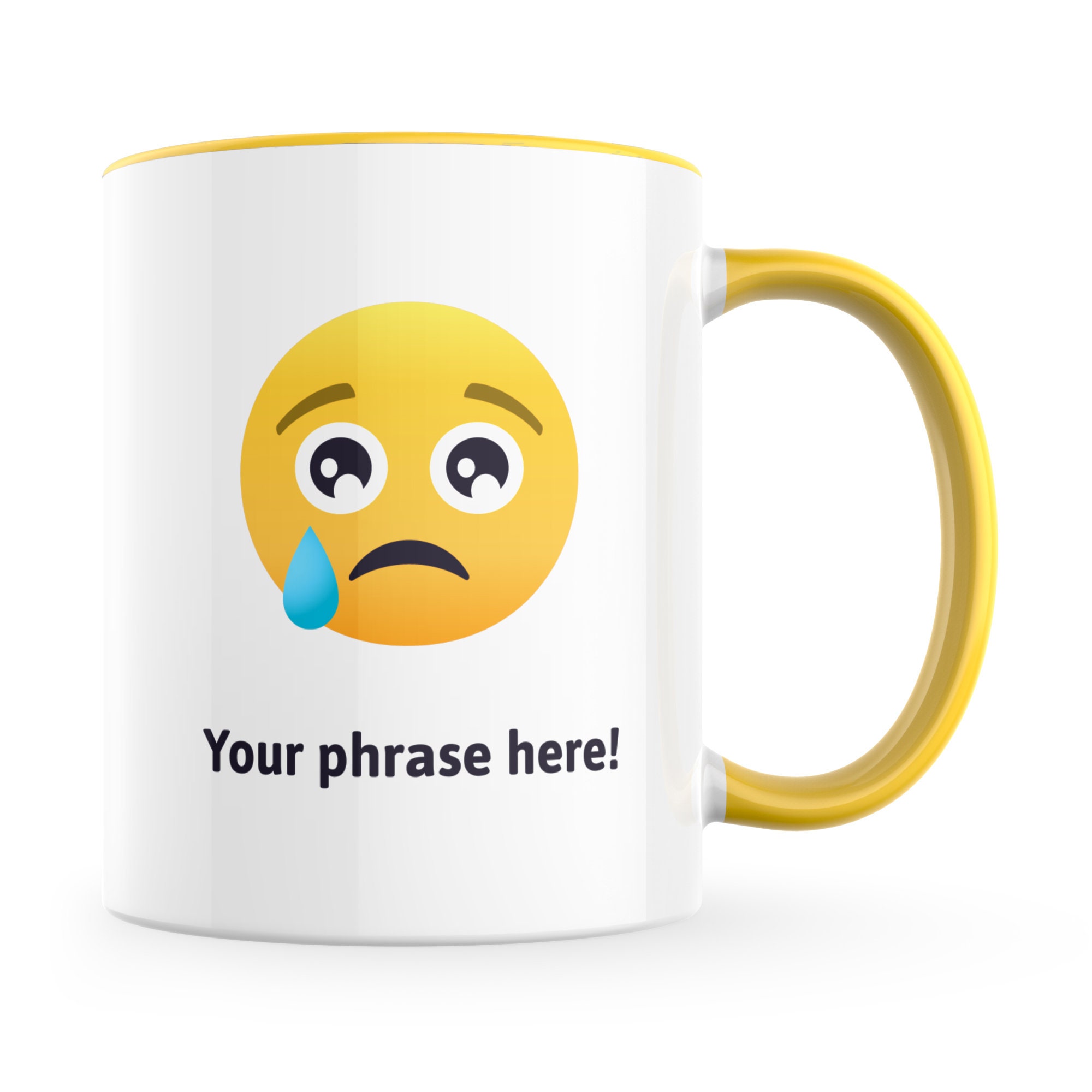Personalised Emoji Mug Featuring Crying Face Emoji - Etsy UK