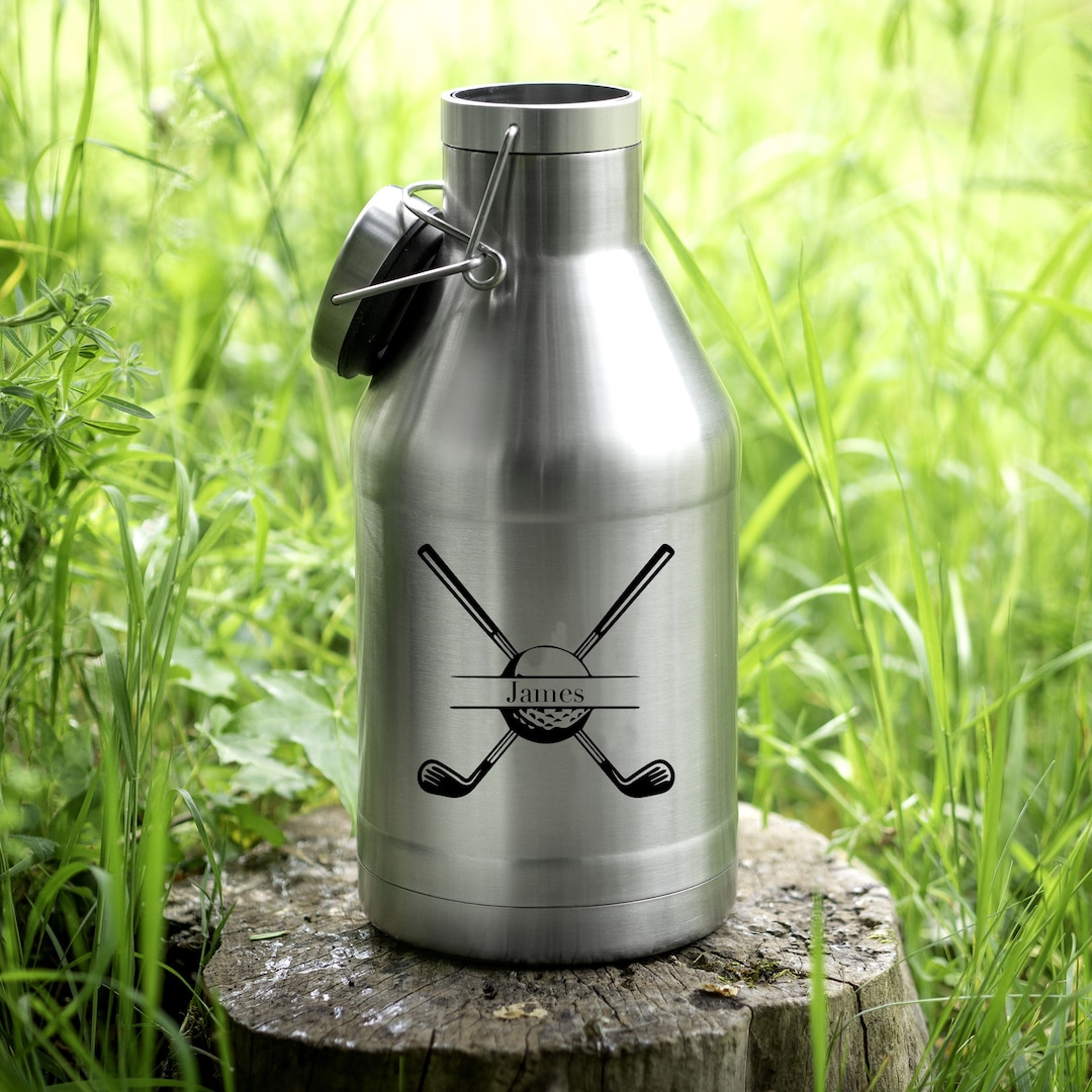 70 Oz Personalised Beer Growler Featuring Golf Design - Etsy