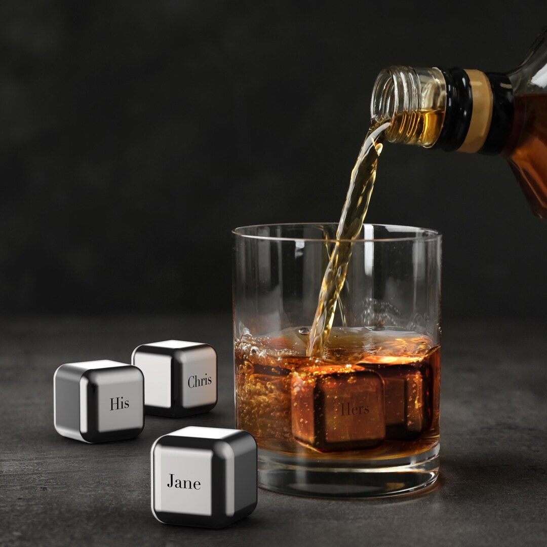 Personalized Stainless Steel Ice Cubes: Couples Gift Set - Etsy
