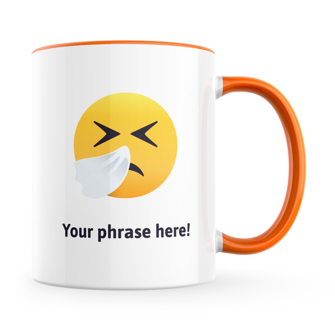 Personalised Emoji Mug Featuring Sneezing Face Emoji - Etsy