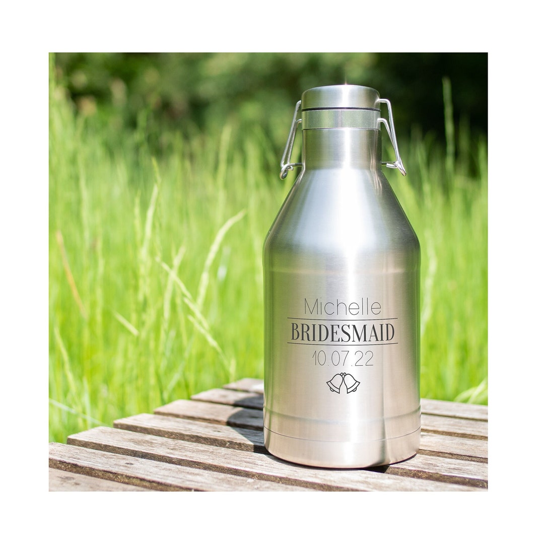 70 Oz Personalised Beer Growler Featuring Bridesmaid Design - Etsy