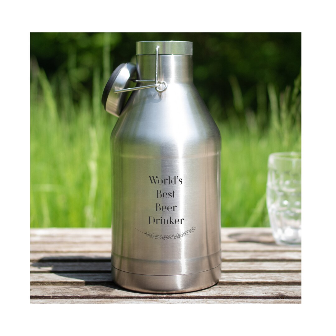 70 Oz Personalised Beer Growler Featuring World's Best Beer Drinker ...