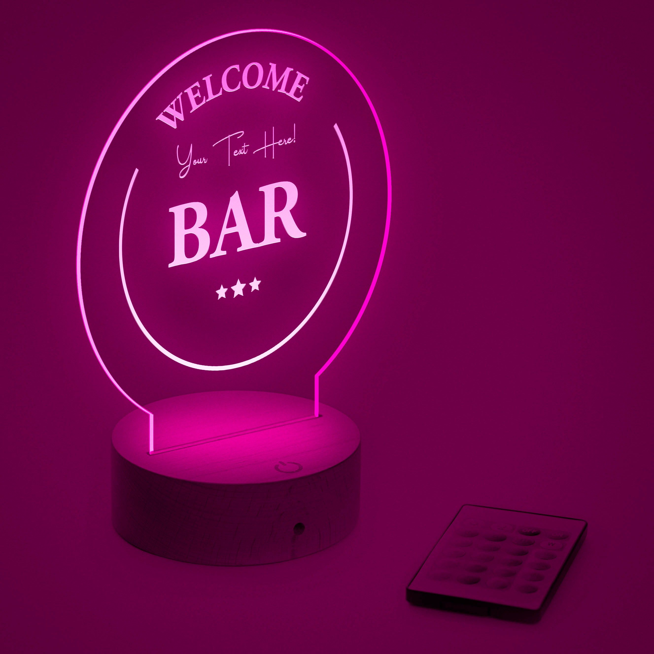 Personalised LED Colour Changing Bar Light Featuring Home Bar - Etsy