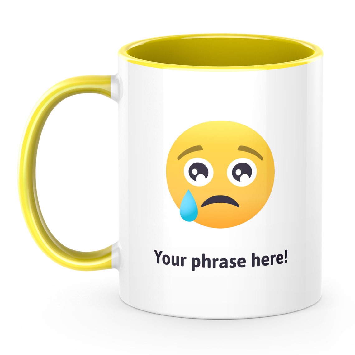 Personalised Emoji Mug Featuring Crying Face Emoji - Etsy UK