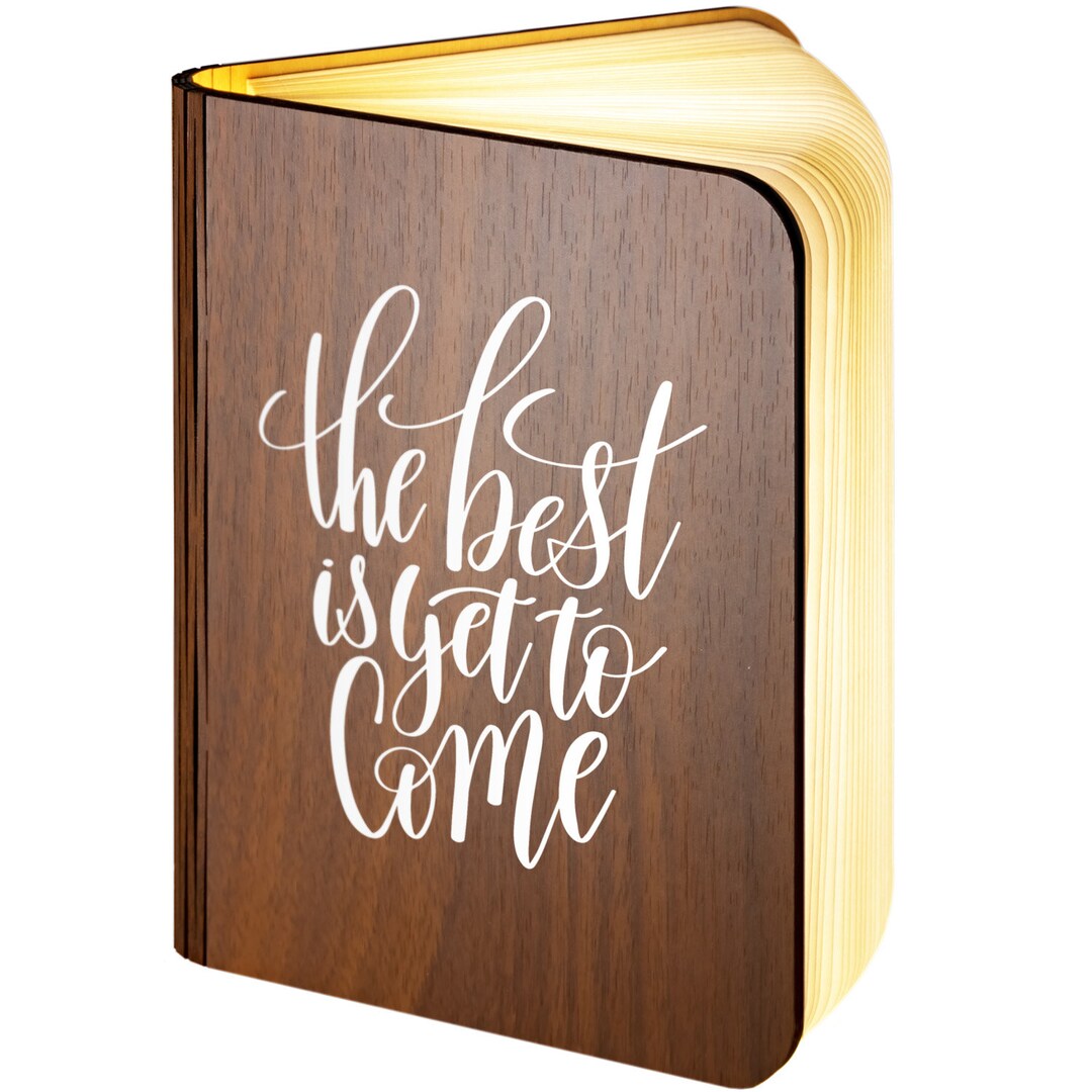 Personalized Wooden LED Book Lamp, Magnetic Folding Light - Etsy