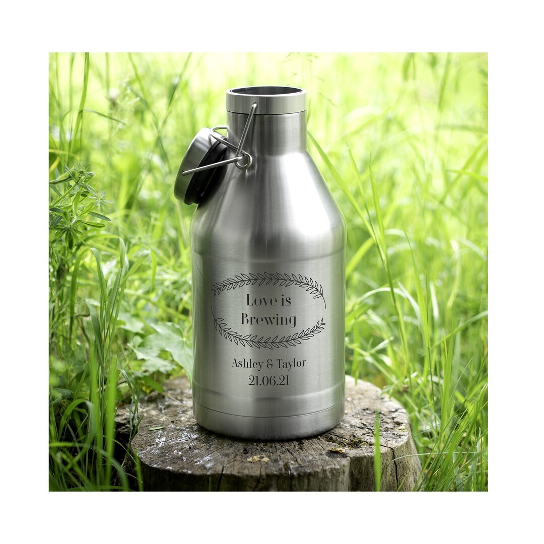 70 Oz Personalised Beer Growler Featuring Love is Brewing Design - Etsy