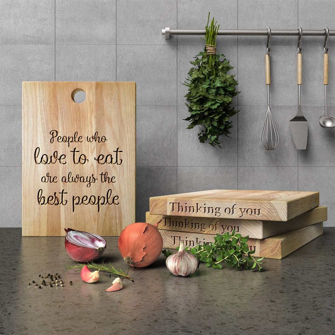 Personalized Carved Oak Chopping Board: 'people Who Love to Eat' - Etsy