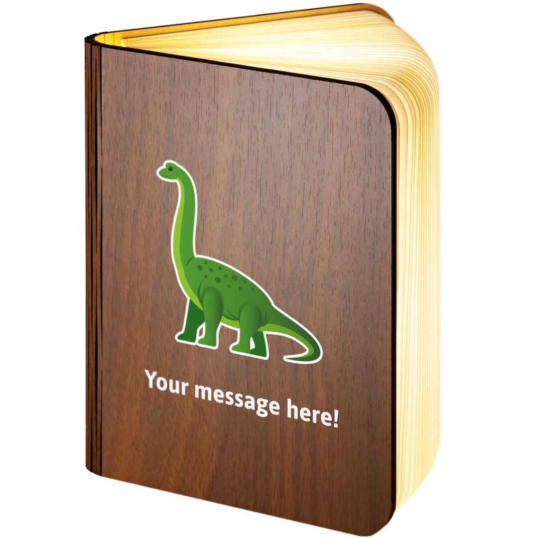 Personalised Wooden Folding Magnetic Glowing LED Book Light Featuring ...