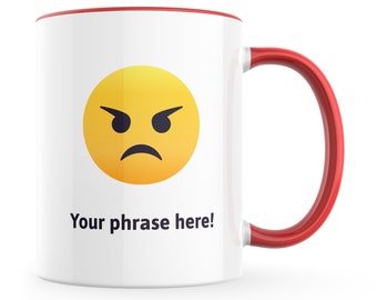Angry Face Mug - Etsy