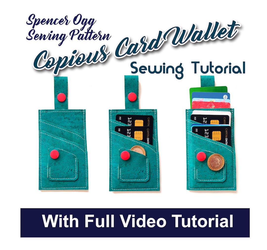 Copious Credit Card Wallet PDF Pattern and Video Tutorial. Bag Sewing ...