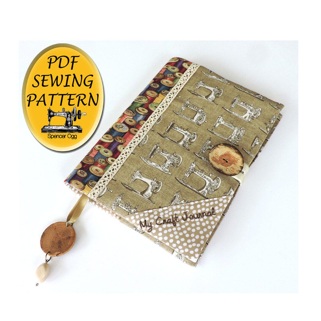 PDF Sewing Pattern Craft Journal, A5 Notebook Cover Sewing Pattern ...