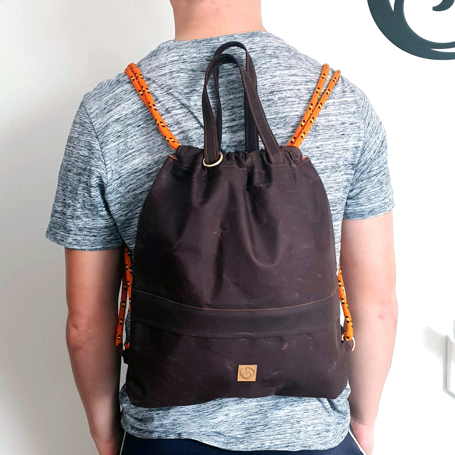 Mens Drawstring Backpack PDF Sewing Pattern & Video Tutorial. - Etsy
