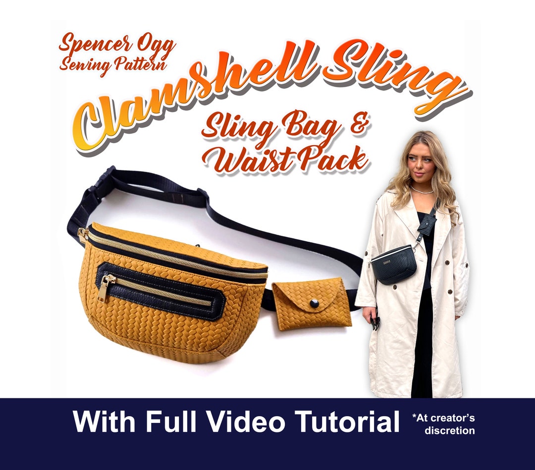 Sling Bag and Waist Pack PDF Sewing Pattern Clamshell Sling. Bag Sewing ...