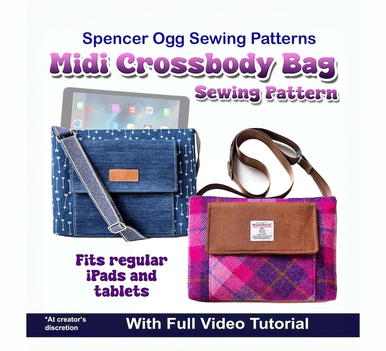 Midi Crossbody Bag PDF Sewing Pattern & Video Tutorial. Bag Sewing ...