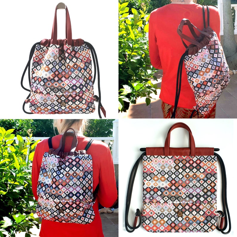 Tote Backpack PDF Sewing Pattern & Video Tutorial. the Luxe Sac. Unisex ...