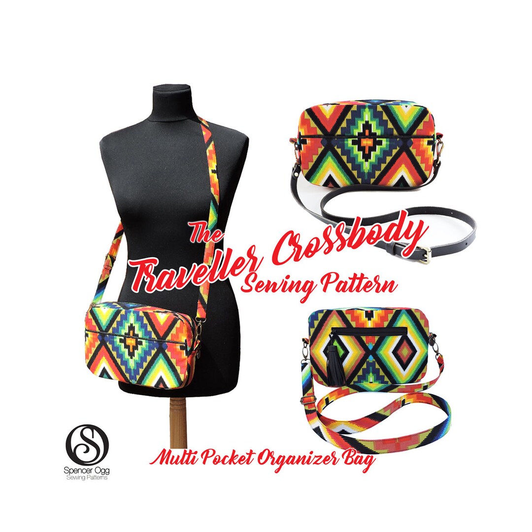 Messenger Bag Sewing Pattern. the Traveller. Cross-body Multi-pocket ...