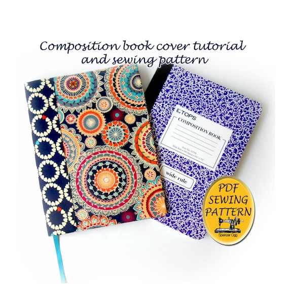 Composition Book Cover Pattern and Tutorial. Notebook Cover - Etsy