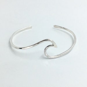 Wave Bangle. Sterling Silver Cuff. Wave Jewellery. Surf Style. - Etsy