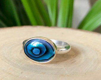 Paua Shell Ring - Etsy