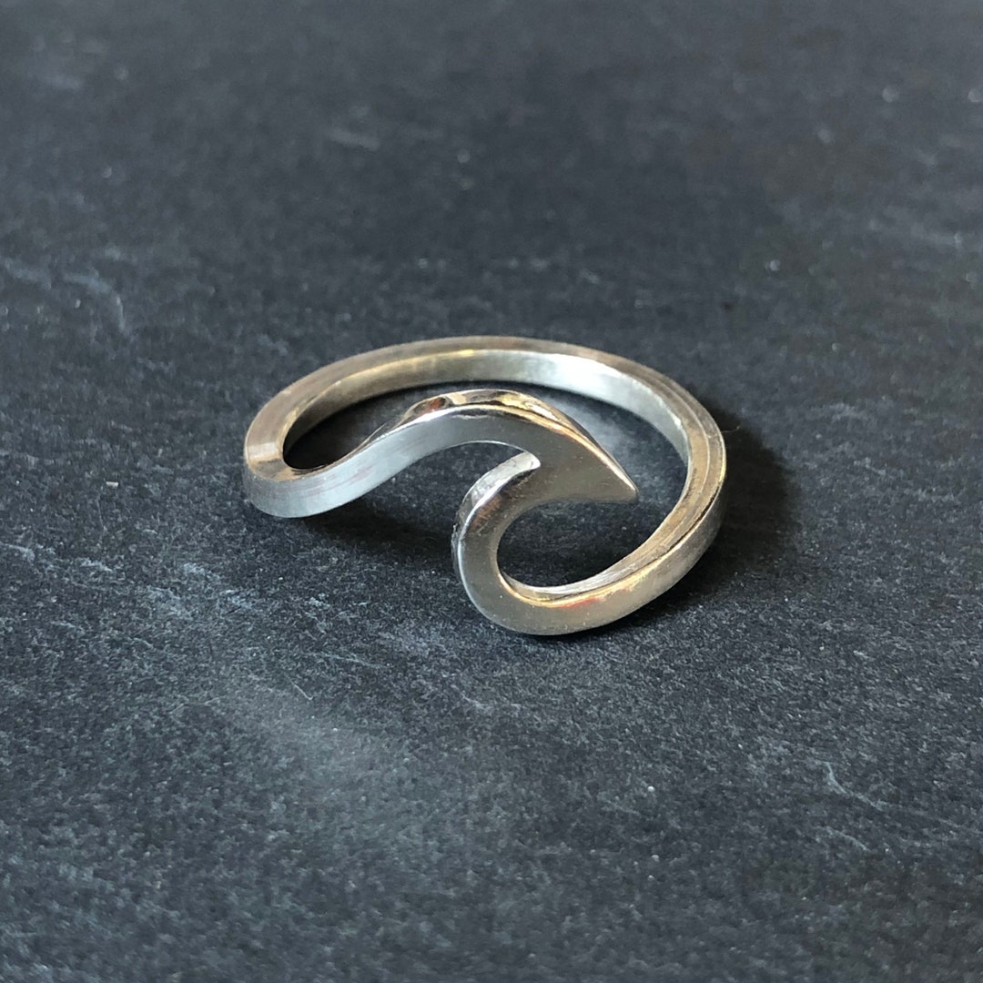 Mens Wave Ring. Sterling Silver. Handmade. Surf Ring. - Etsy