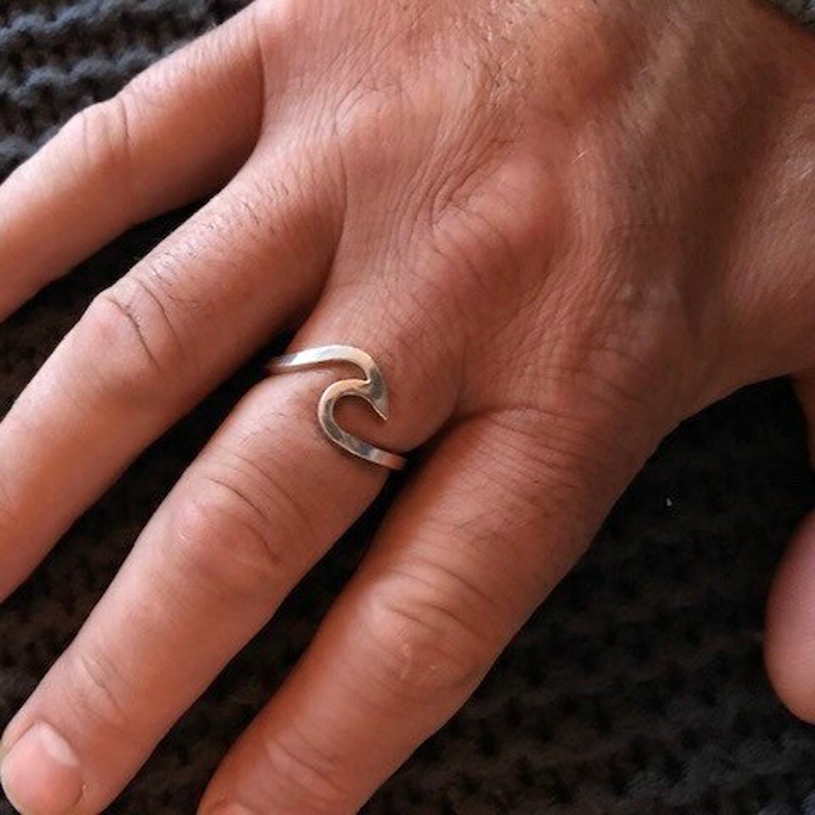 Mens Wave Ring. Sterling Silver. Handmade. Surf Ring. - Etsy