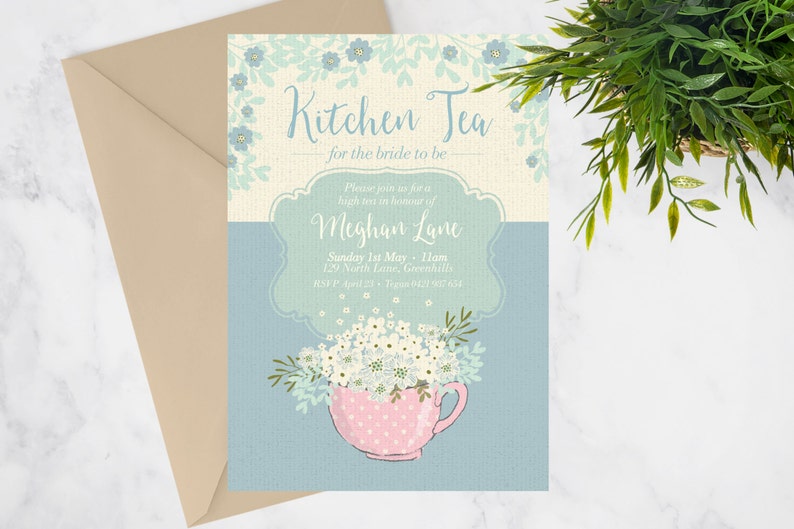 Printable Bridal Shower Kitchen Tea Invitation - Etsy