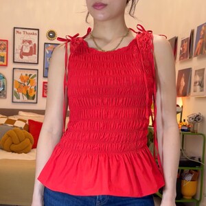 Gigi Shirred Bow Top Sewing Pattern, Video & Instructions - Instant ...