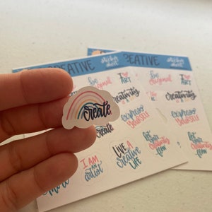 BE CREATIVE Sticker Sheet - Etsy