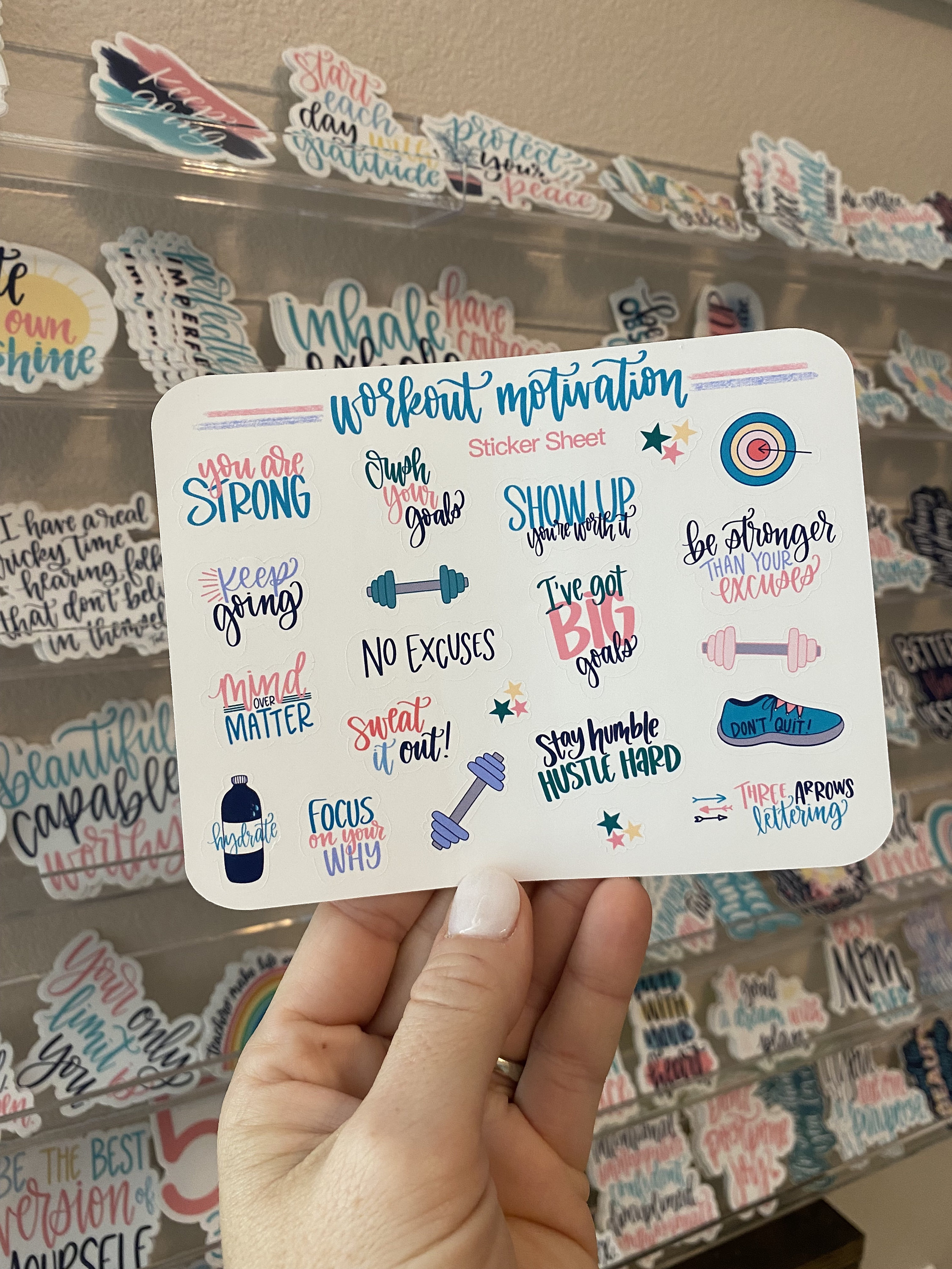 Workout Motivation Sticker Sheet - Etsy