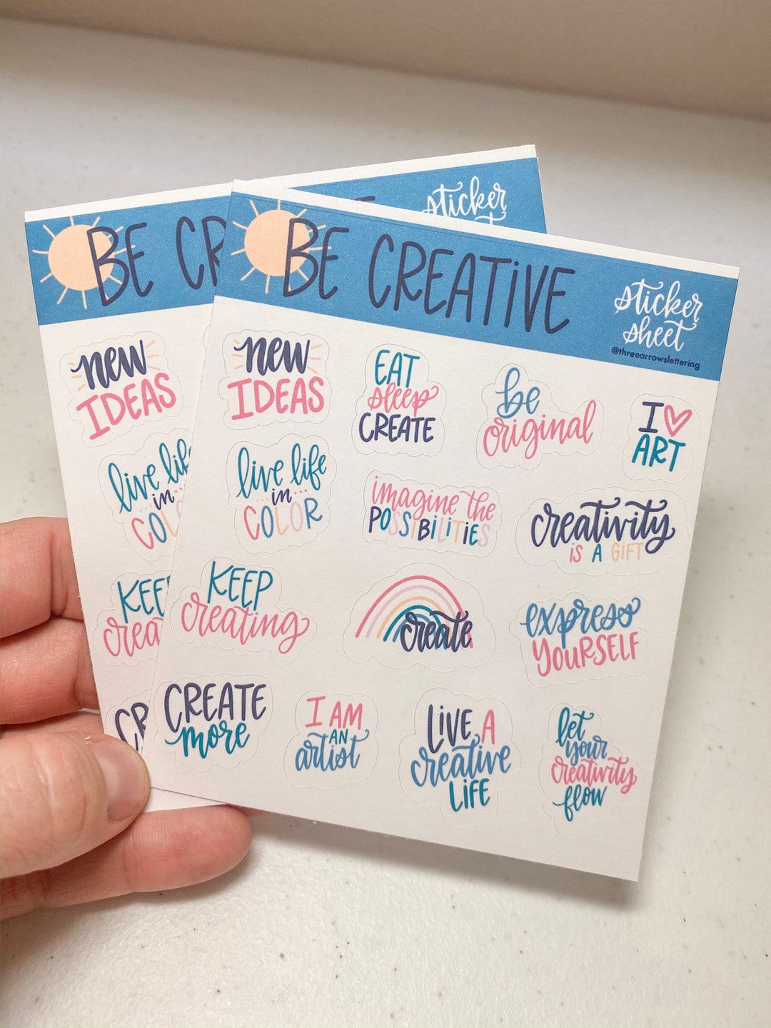 BE CREATIVE Sticker Sheet - Etsy