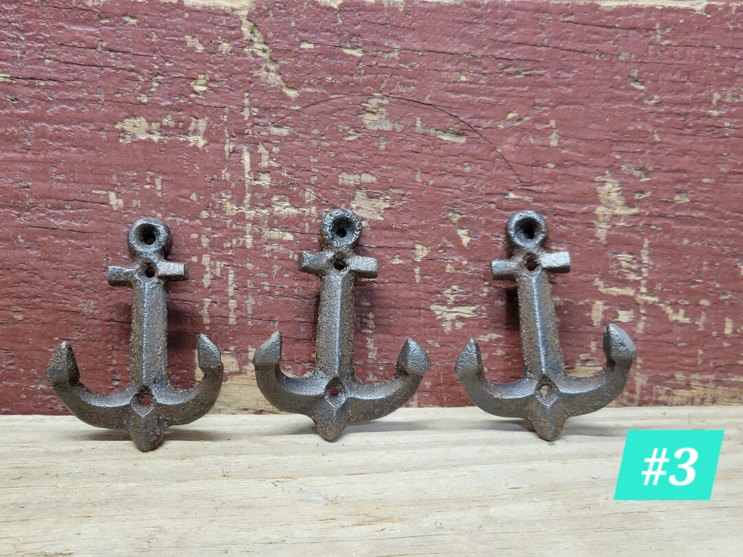Small Cast Iron Anchor Decorative Wall Hooks Towel Coat - Etsy