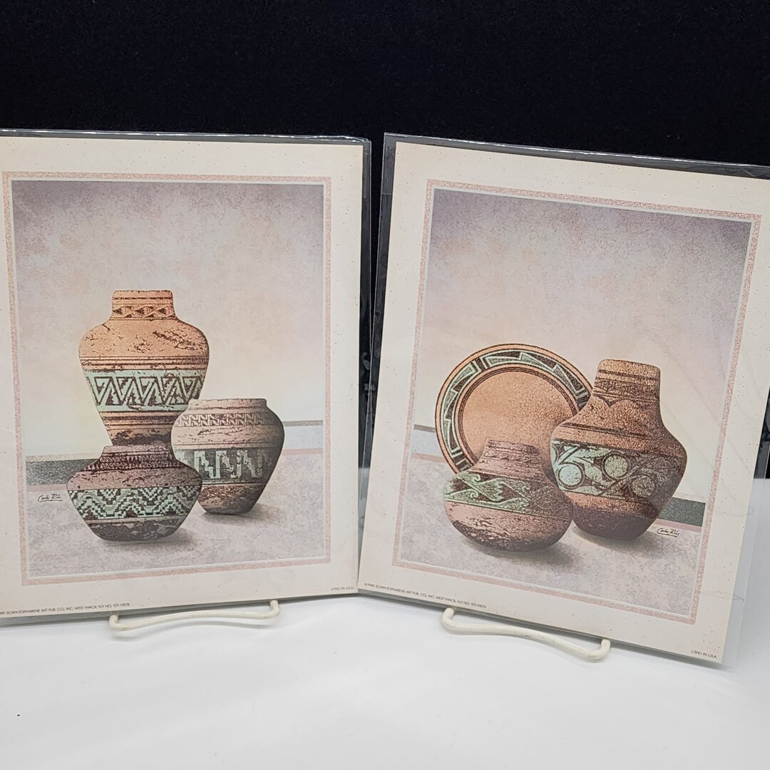 Carlos Rios Southwest Desert Pottery Lithograph Scafa-tornabene 1989 2 ...