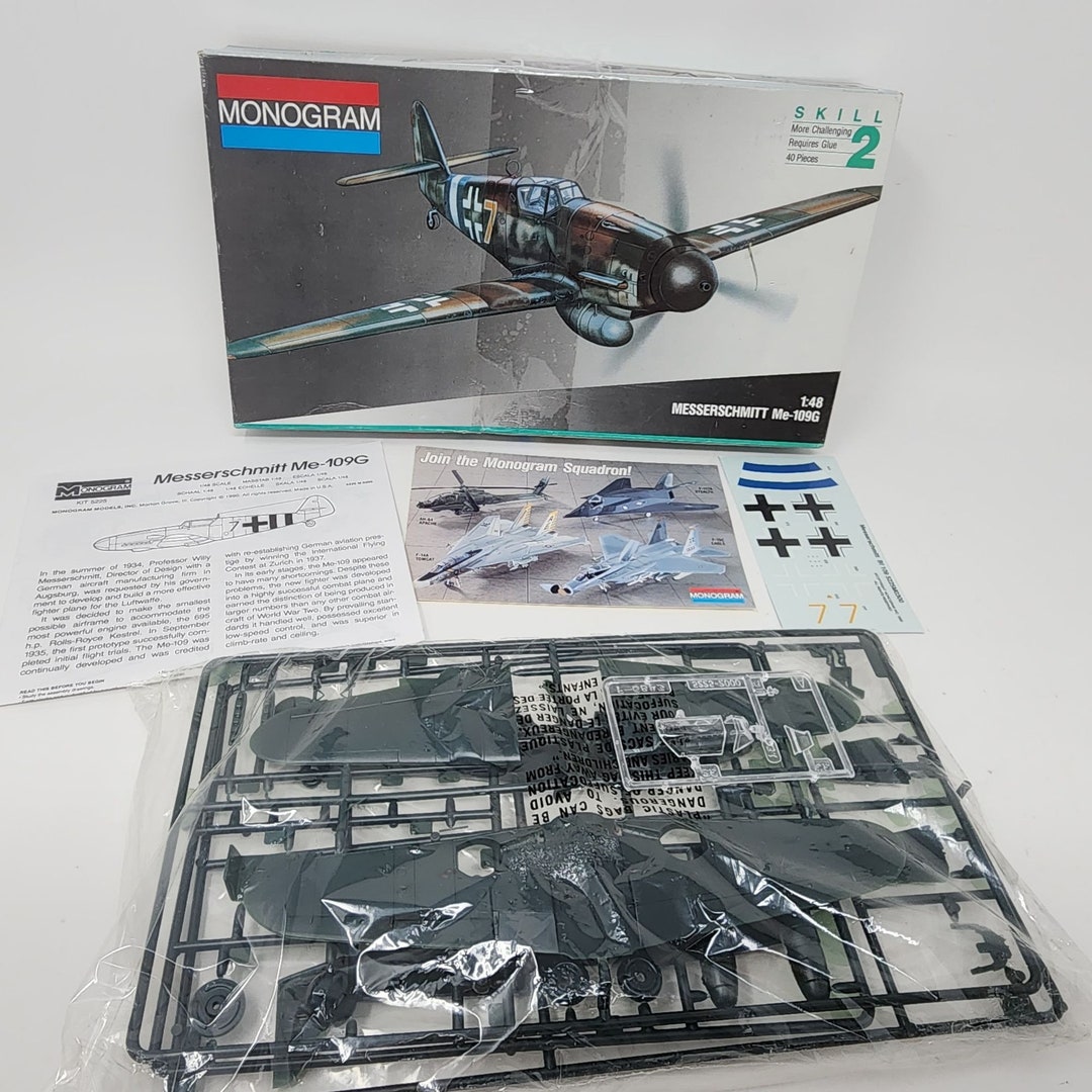 Monogram Model Messerschmitt Me-109g 1:48 Scale Skill 2 VTG - Etsy