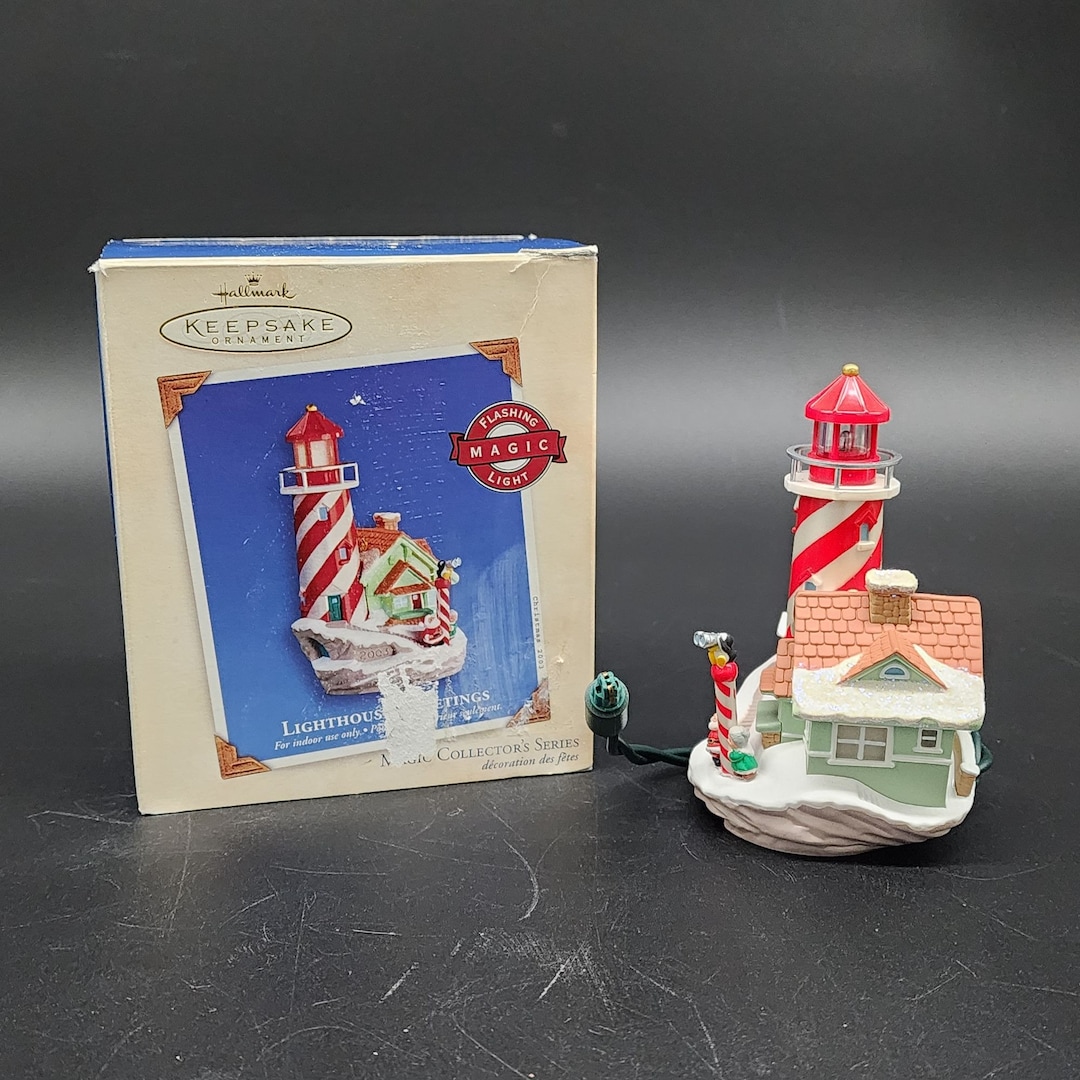 Hallmark Keepsake Ornament Lighthouse Greetings 2003 Light-up Magic ...
