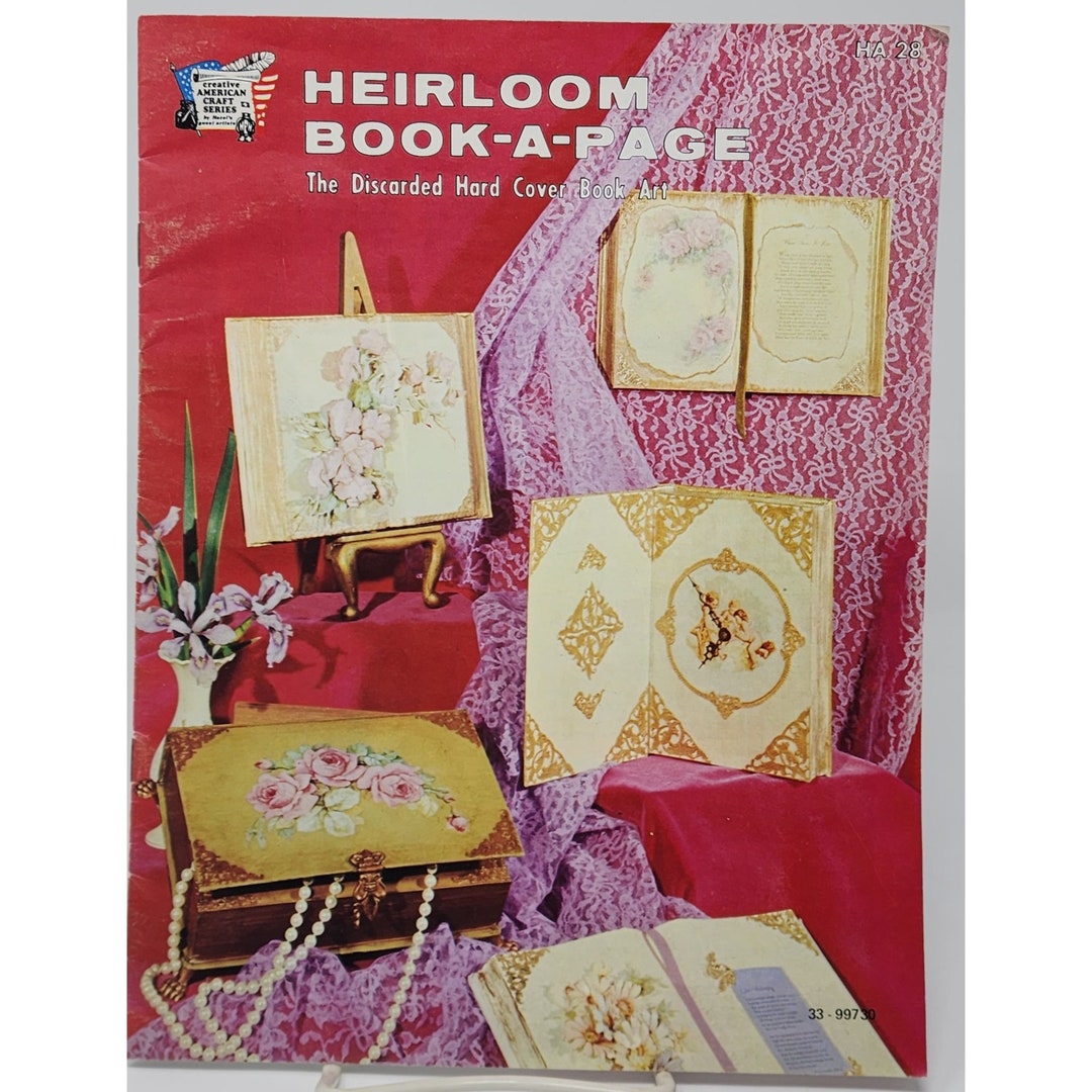 Heirloom Book a Page the Discarded Hard Cover Book Art 1974 - Etsy