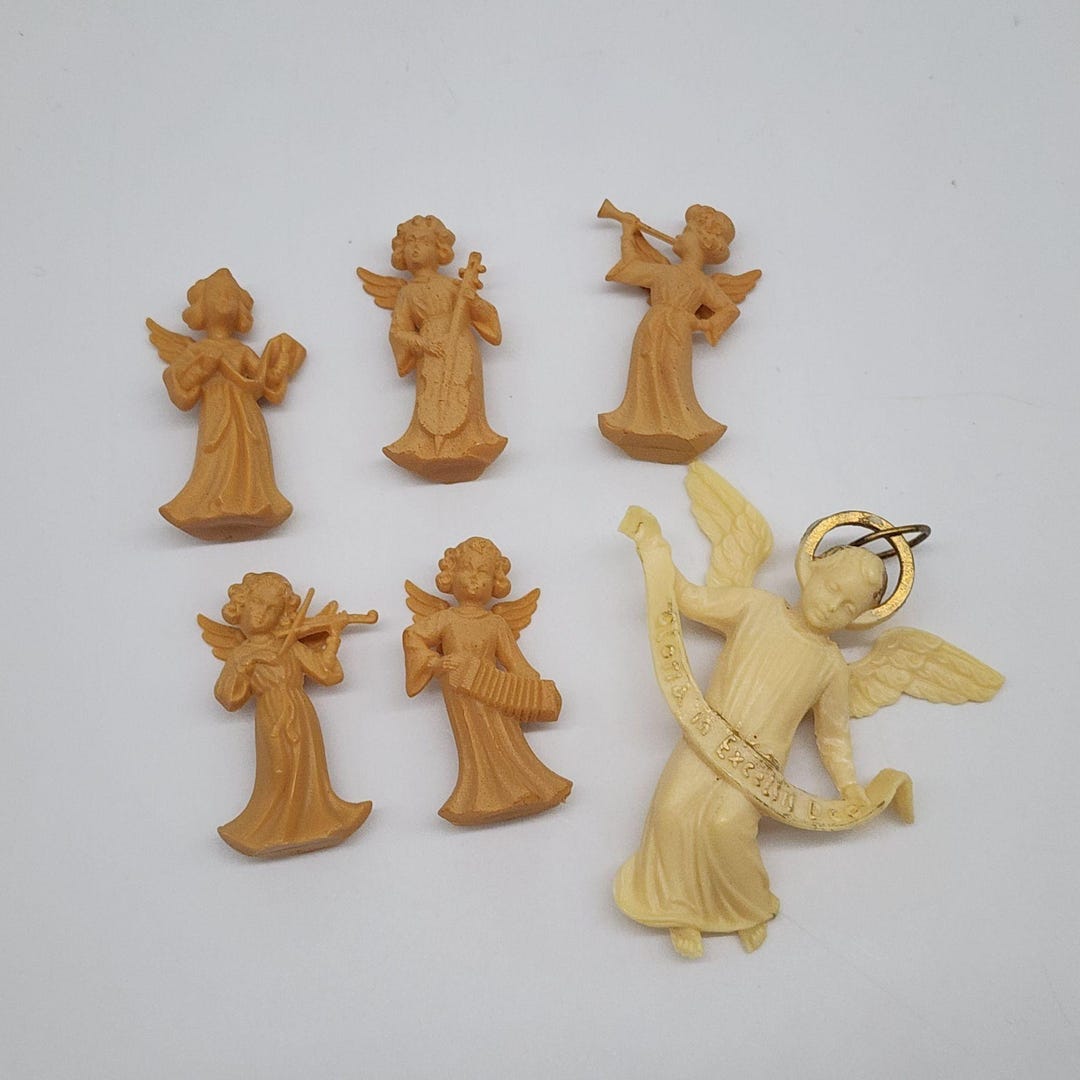 Set of 6 Vintage Angel Ornaments With Musical Instruments - Etsy