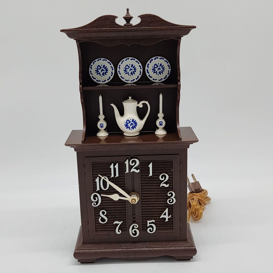 Vintage Spartus Brown Electric Clock With Decorative Hutch 11" - Etsy