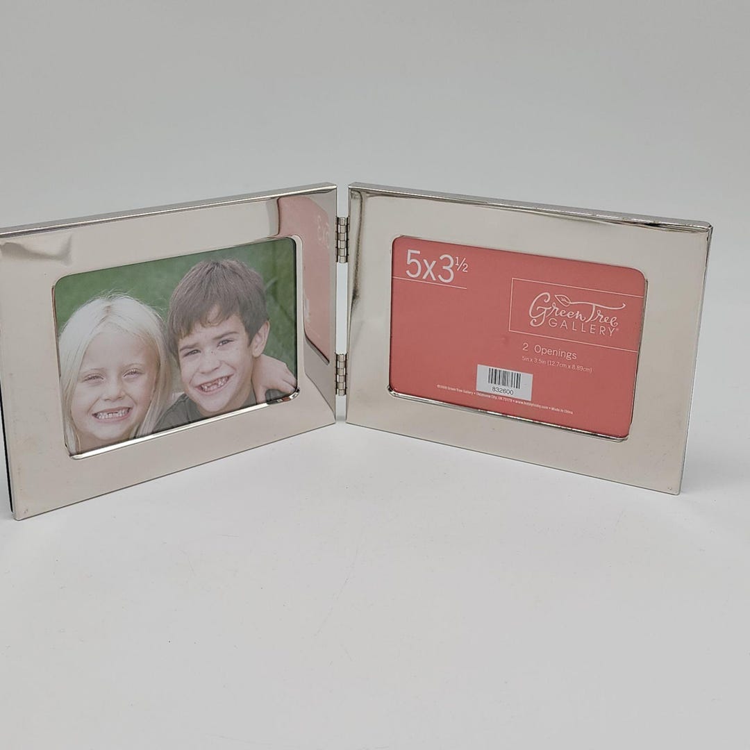 Silver Double Hinged Picture Frame 5x3.5 by Green Tree Gallery 2 ...