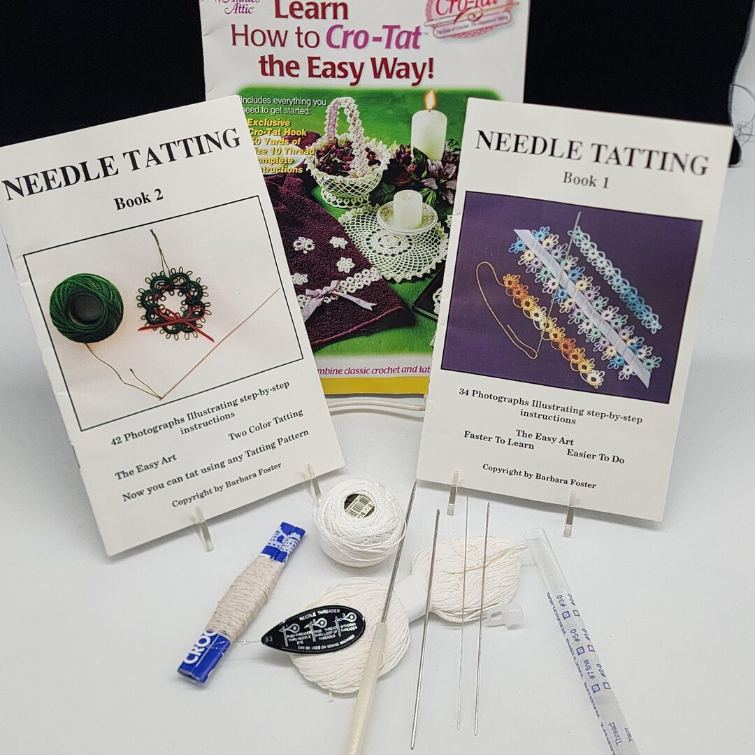 Needle Tatting Cro-tat Kit With Books Needles Thread Instructions ...