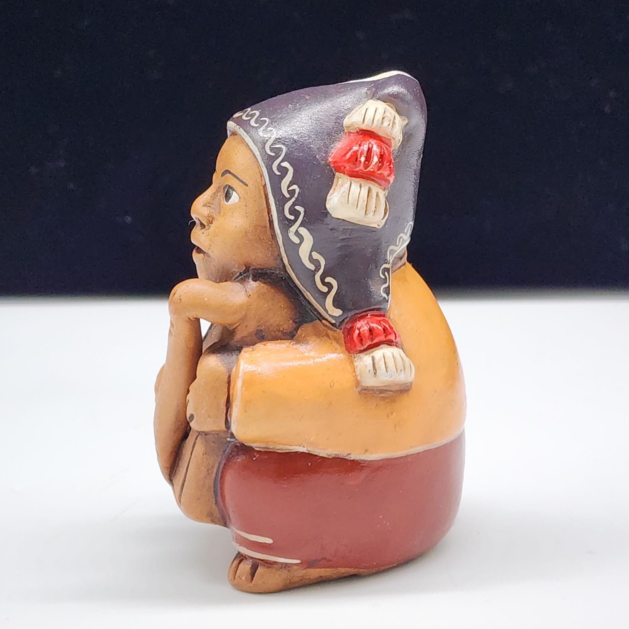 Peruvian Chulucanas Folk Art Pottery Man Playing Instruments Handmade ...