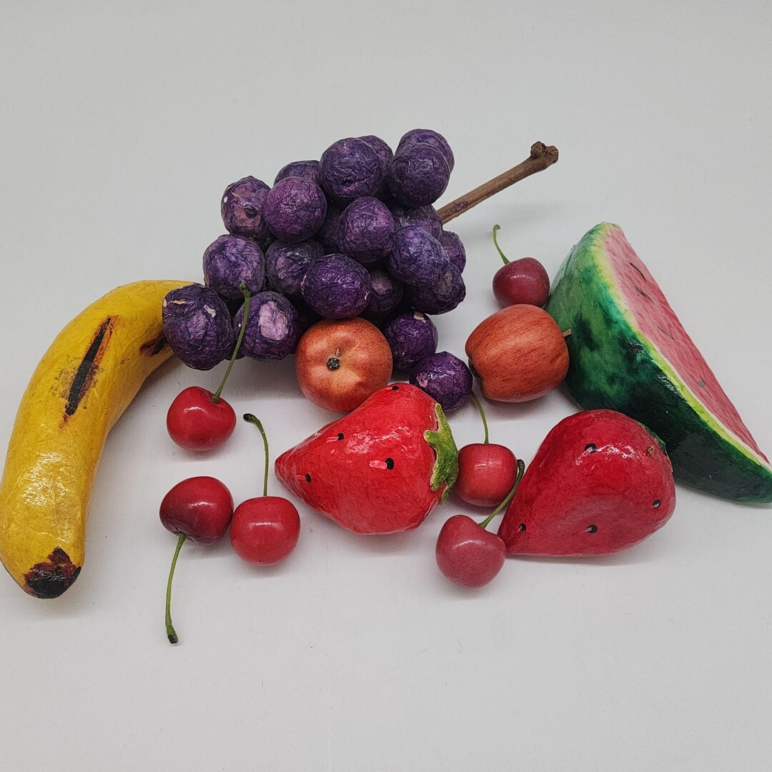 Assorted Handmade Paper Mache Fruits Decoration Colorful Lifelike - Etsy