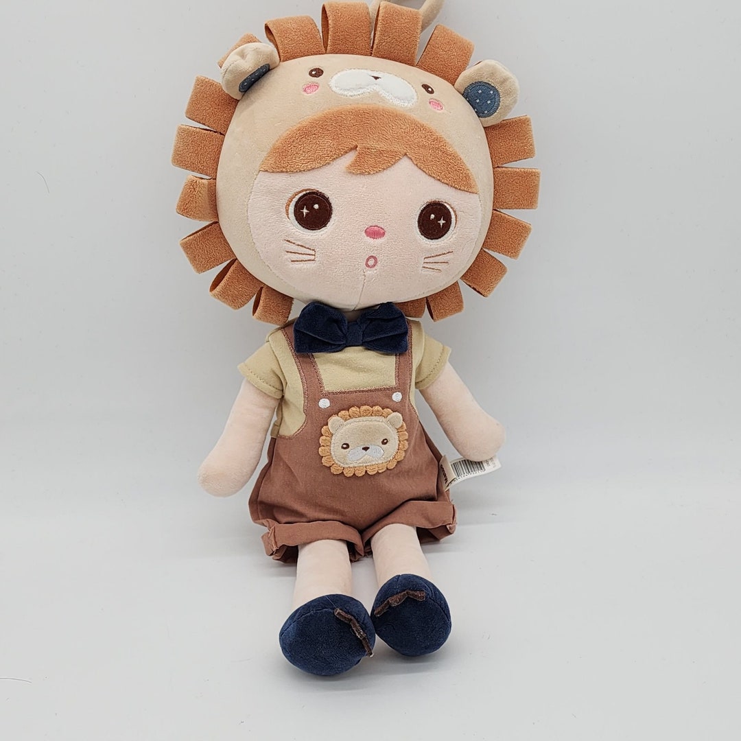 Metoo Bup Baby Plush Lion Cat Bear 20 Brown Tan Blue Bow Tie VTG - Etsy