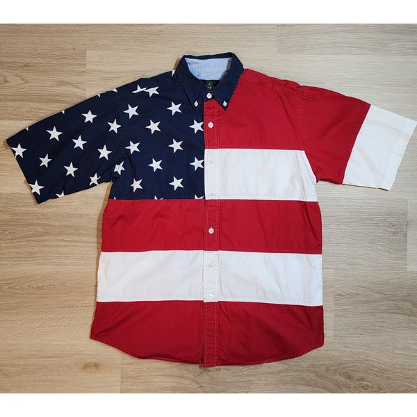 American Flag Shirt Button up Men - Etsy